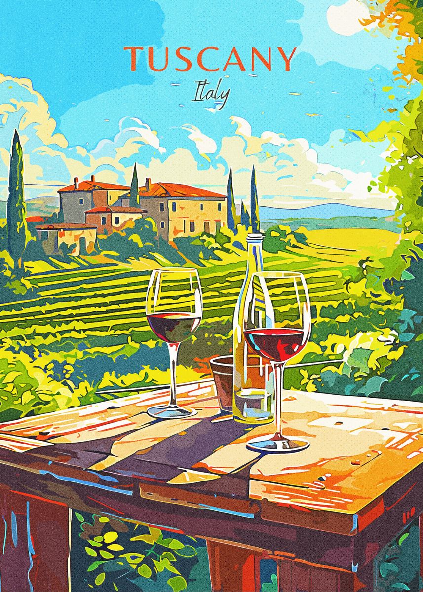 'Italy Tuscany Travel' Poster, picture, metal print, paint by Le Thi ...