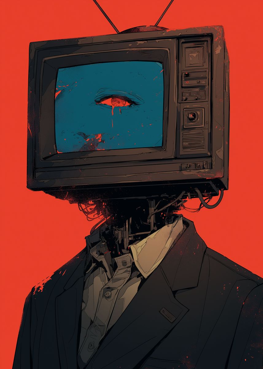 'Abnormal Tv Head' Poster, picture, metal print, paint by Tomorrow Artz ...
