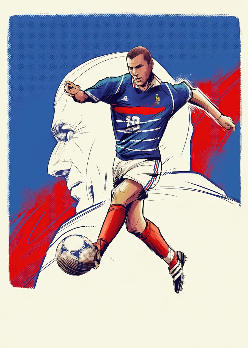 'Zidane Zidan' Poster, picture, metal print, paint by Bernard Duke ...