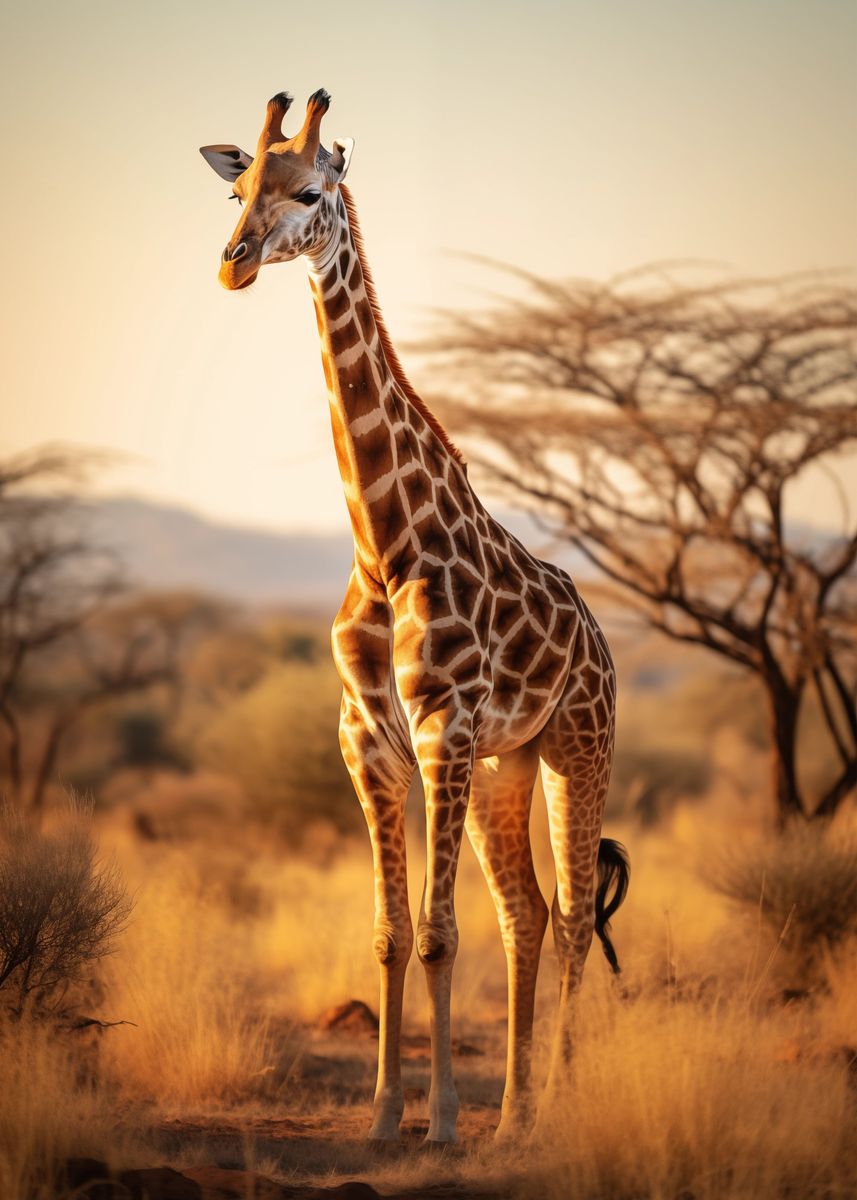 'Giraffe Portrait' Poster, picture, metal print, paint by ELYussArt ...