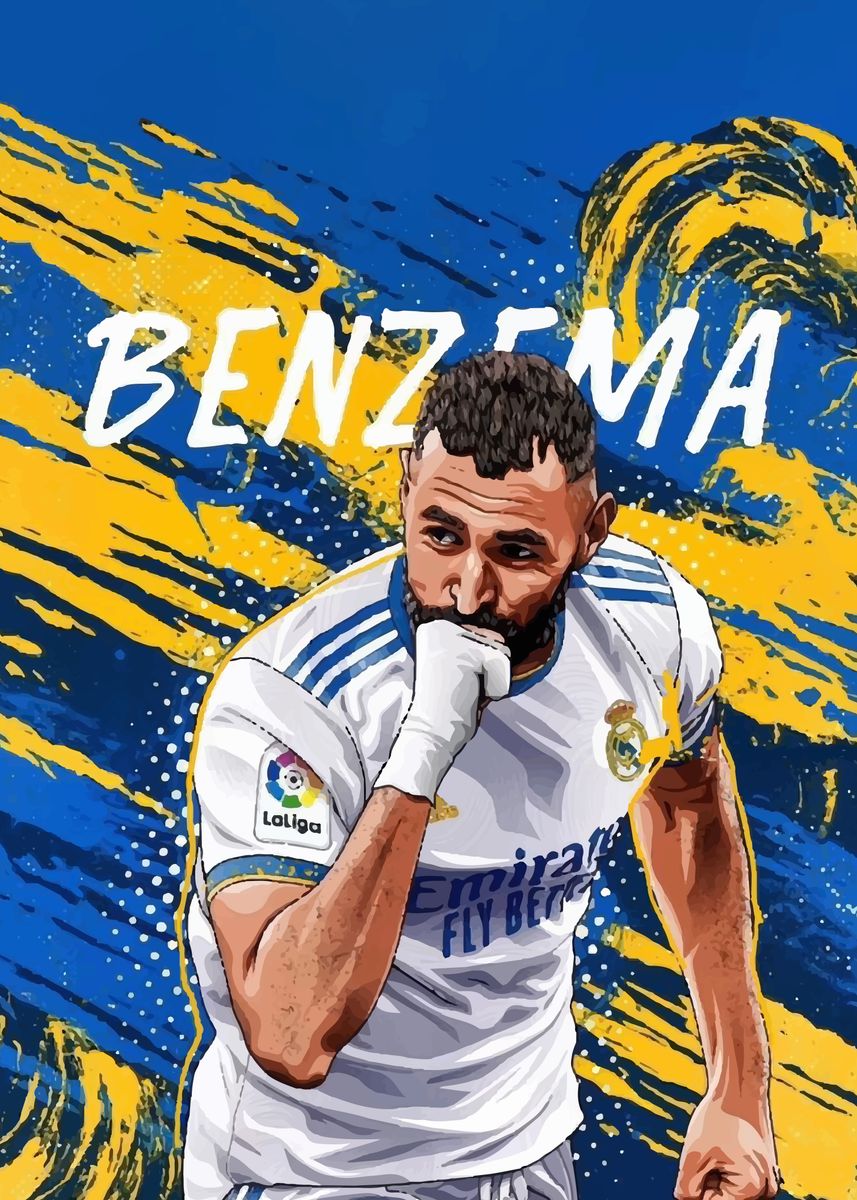 'Karim Benzema' Poster, picture, metal print, paint by Zeds | Displate