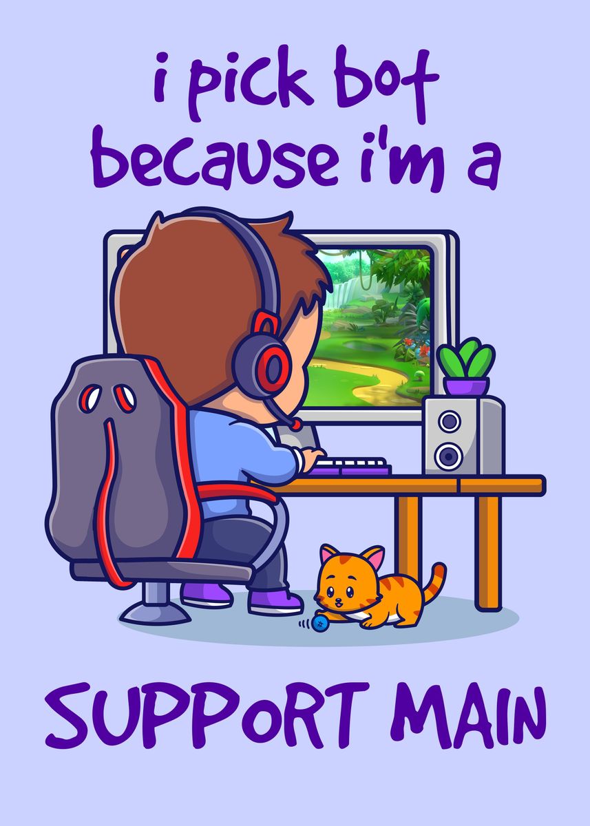 'SUPPORT MAIN GAMER' Poster, picture, metal print, paint by Lestat de ...