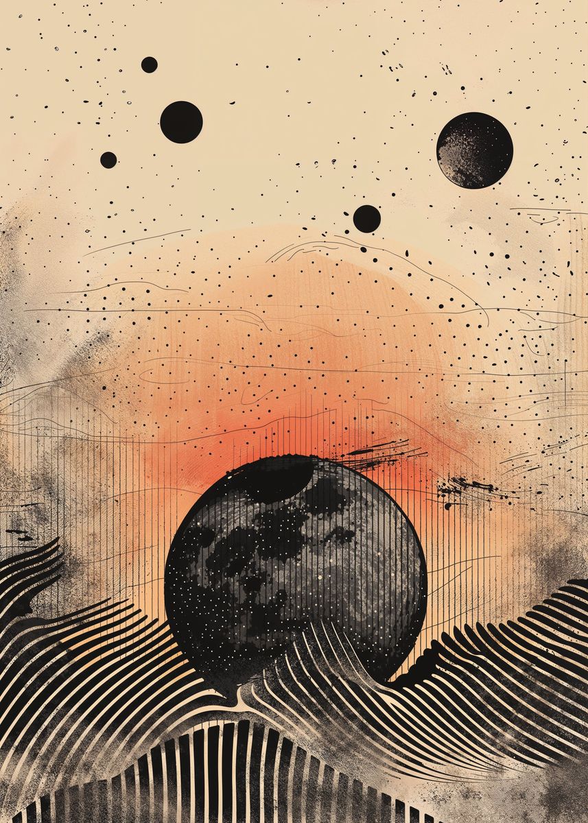 'Eclipse Dots Dance' Poster, picture, metal print, paint by Katsu ...