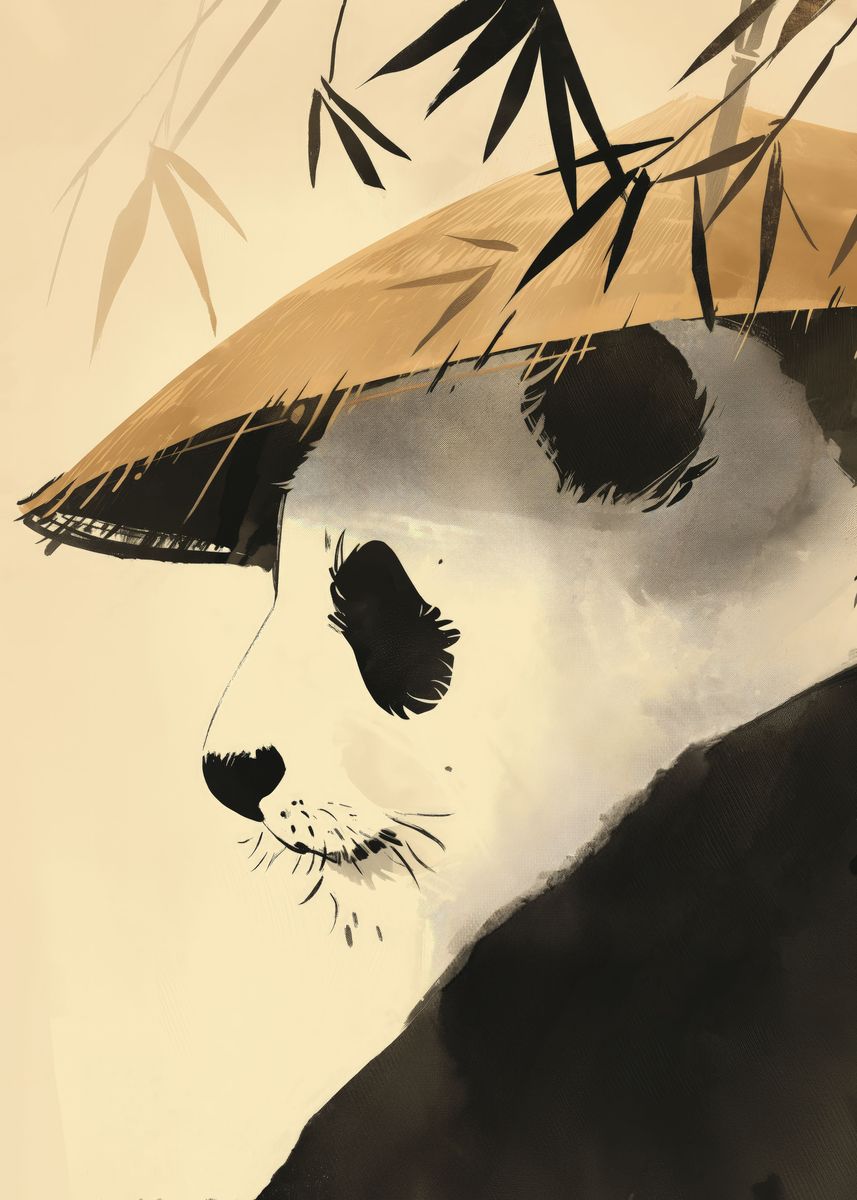 'Zen Bamboo Panda Bear' Poster, picture, metal print, paint by ...