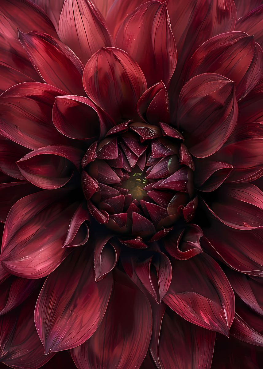 'Realistic Dahlia' Poster, picture, metal print, paint by LifeArtDesign ...