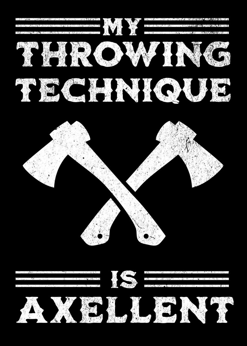 'Funny Ax Throwing' Poster, picture, metal print, paint by Eline | Displate