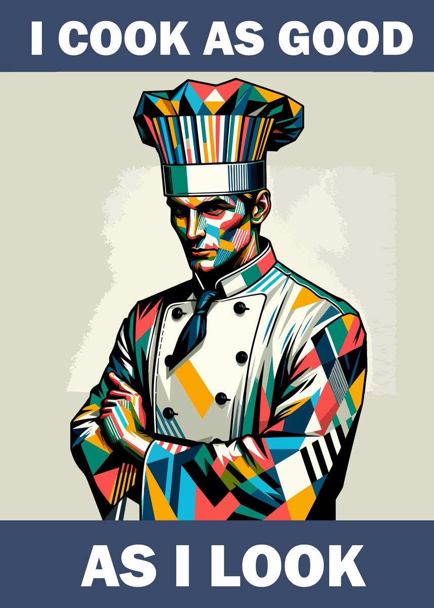 'I Cook As Good As I Look' Poster, picture, metal print, paint by du ...