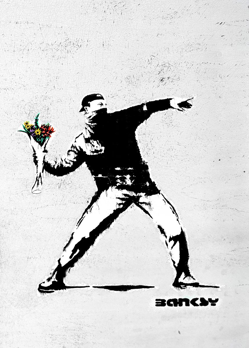 'FLOWERS THROWER MAN' Poster, picture, metal print, paint by POP ART ...