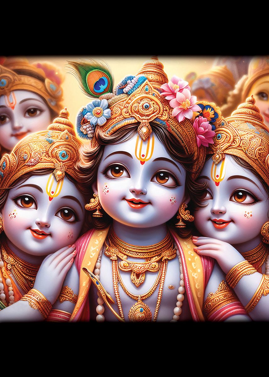 'NAUGHTY KRISHNA' Poster, picture, metal print, paint by VIVEK KANSARA ...