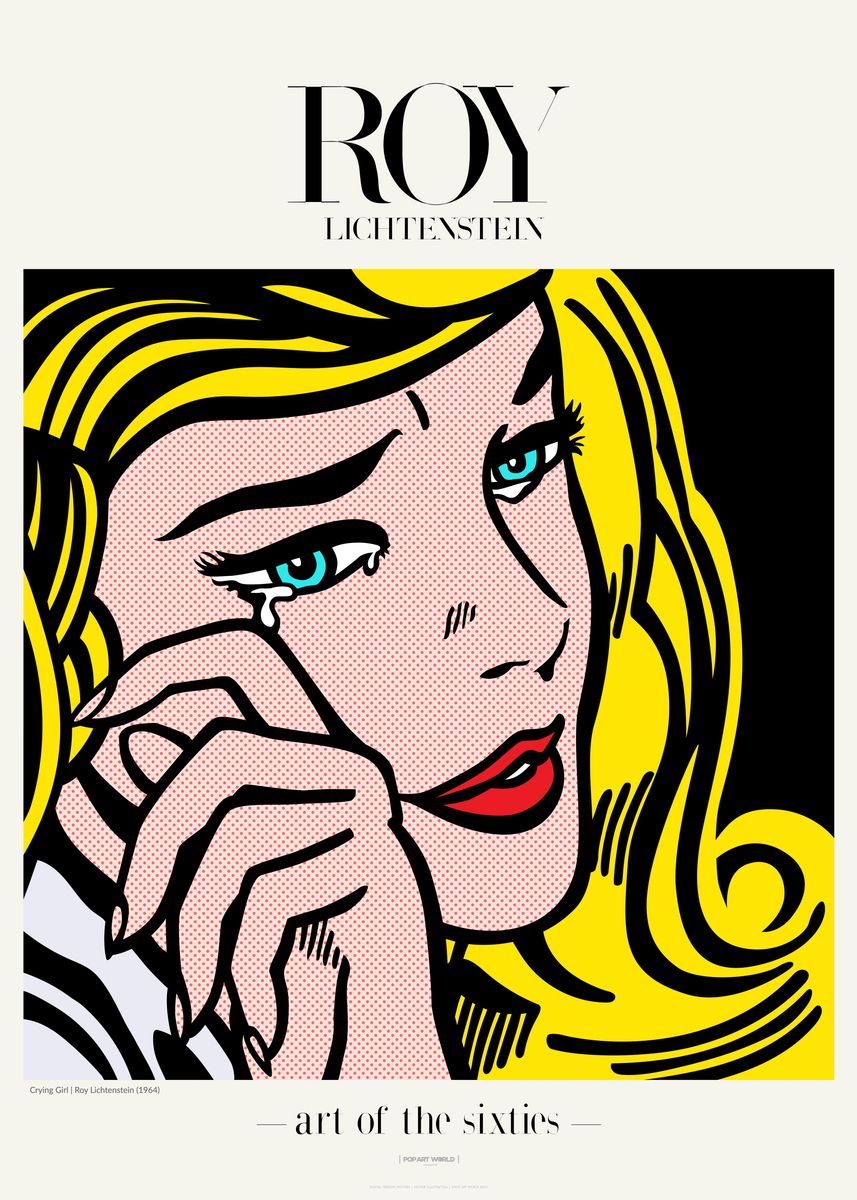 'CRYING GIRL' Poster, picture, metal print, paint by POP ART WORLD ...
