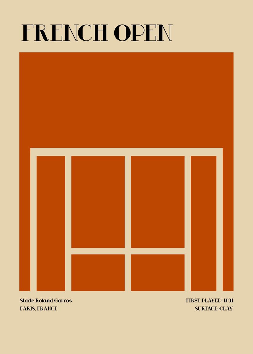 'French open' Poster, picture, metal print, paint by UNIKORN | Displate