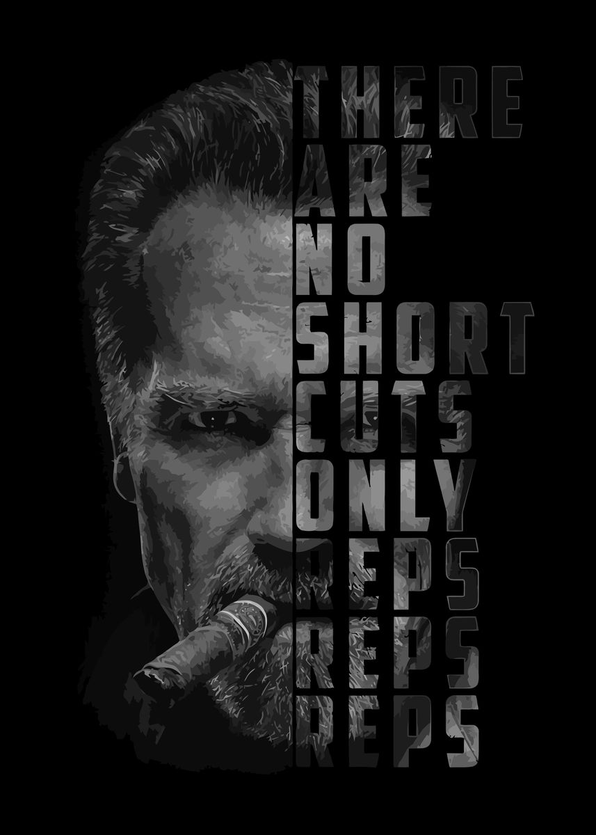 'Arnold work hard' Poster, picture, metal print, paint by Nova Official ...