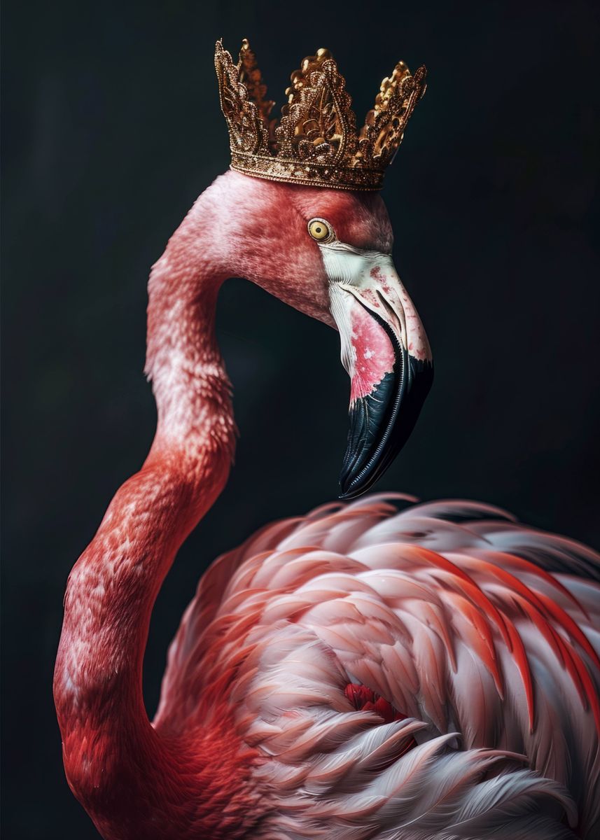 'Flamingo Elegant King' Poster, picture, metal print, paint by Morgan ...