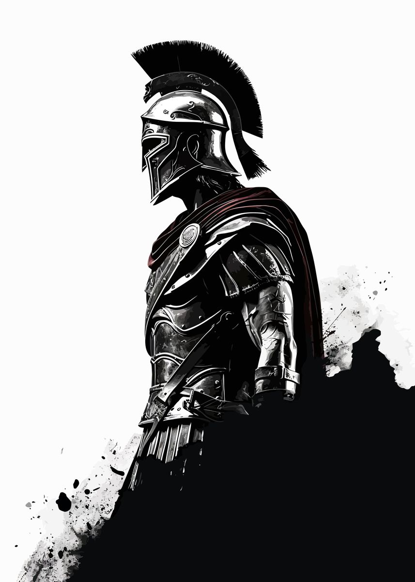 'Soldier warrior spartan' Poster, picture, metal print, paint by ...
