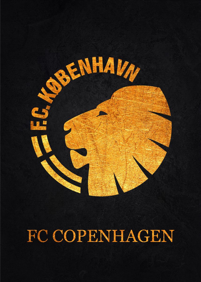 'FC Copenhagen Golden ' Poster, picture, metal print, paint by Elvira A ...