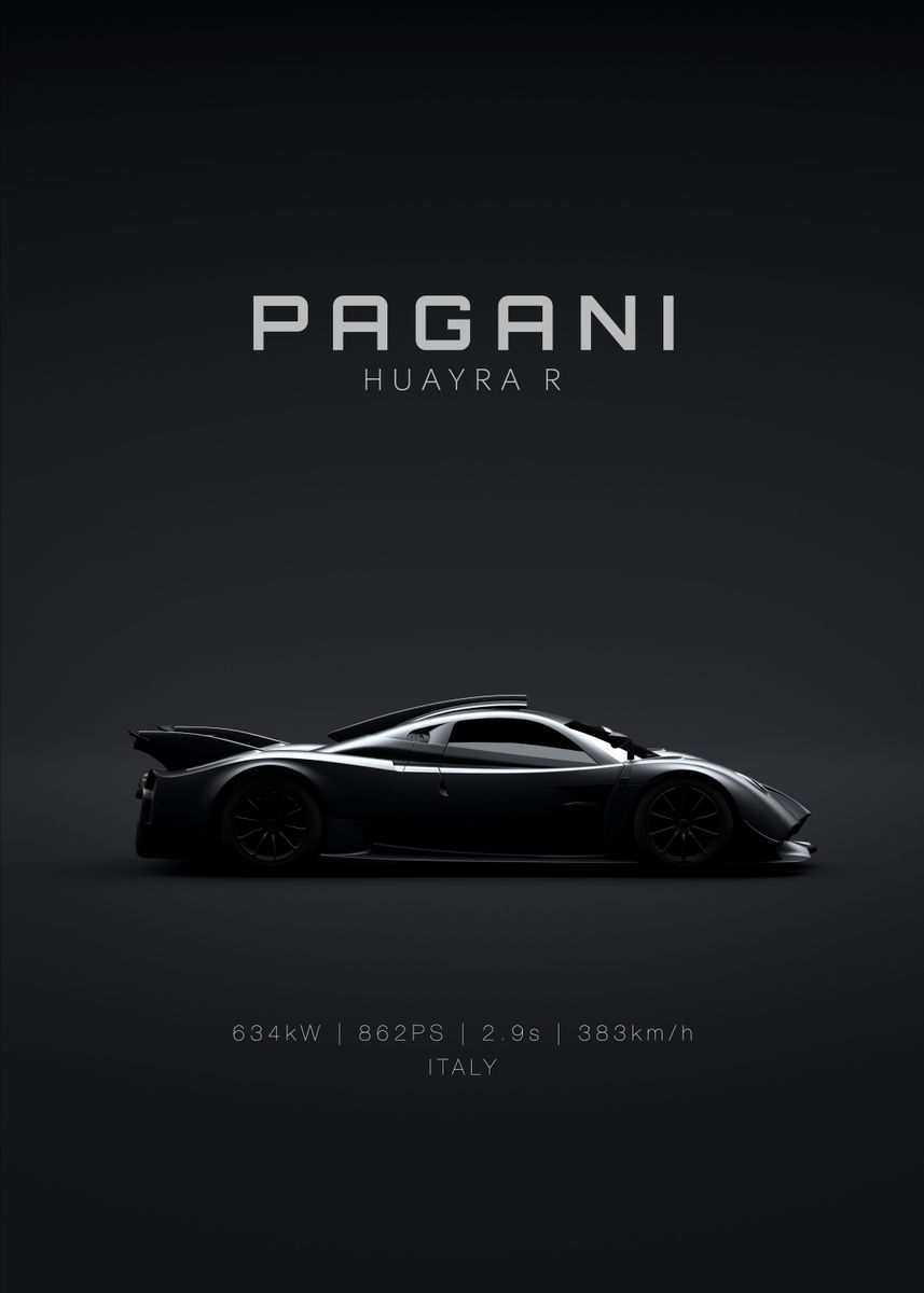 'Pagani Huayra R 2022' Poster, picture, metal print, paint by 21 MXM ...