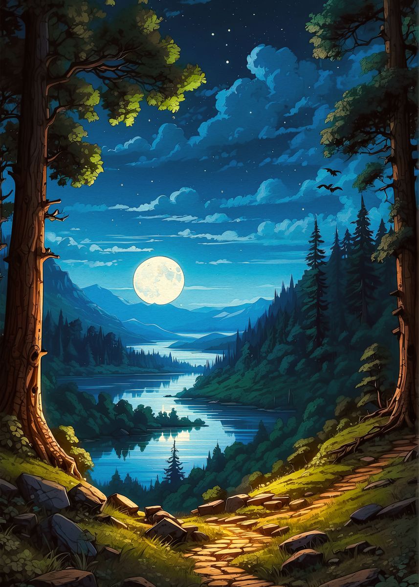 'Beautiful Landscape' Poster, picture, metal print, paint by Nadhira ...