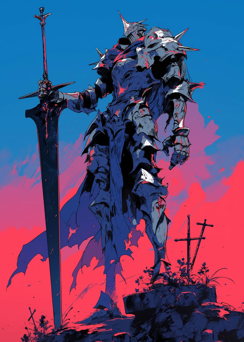 'Knight' Poster, picture, metal print, paint by Tomorrow Artz | Displate
