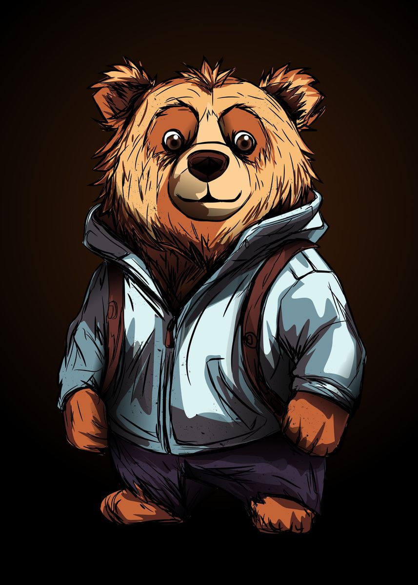 'The Happy Bear' Poster, picture, metal print, paint by Shamoon Ibrahim ...