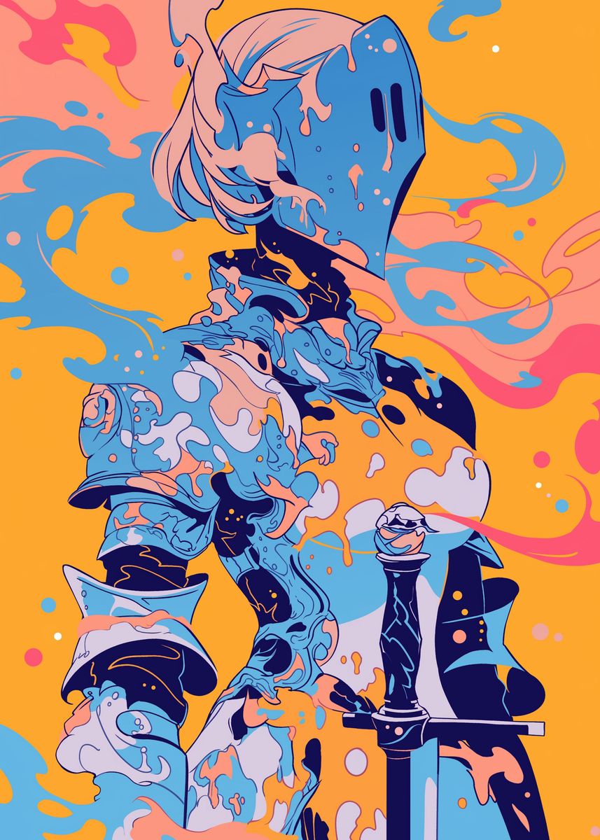 'Knight' Poster, picture, metal print, paint by Tomorrow Artz | Displate