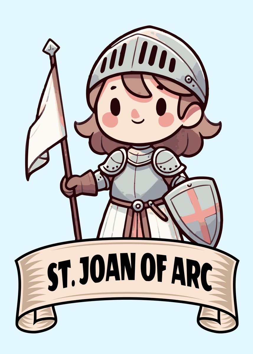 'Joan of Arc Catholic Kids' Poster, picture, metal print, paint by ...