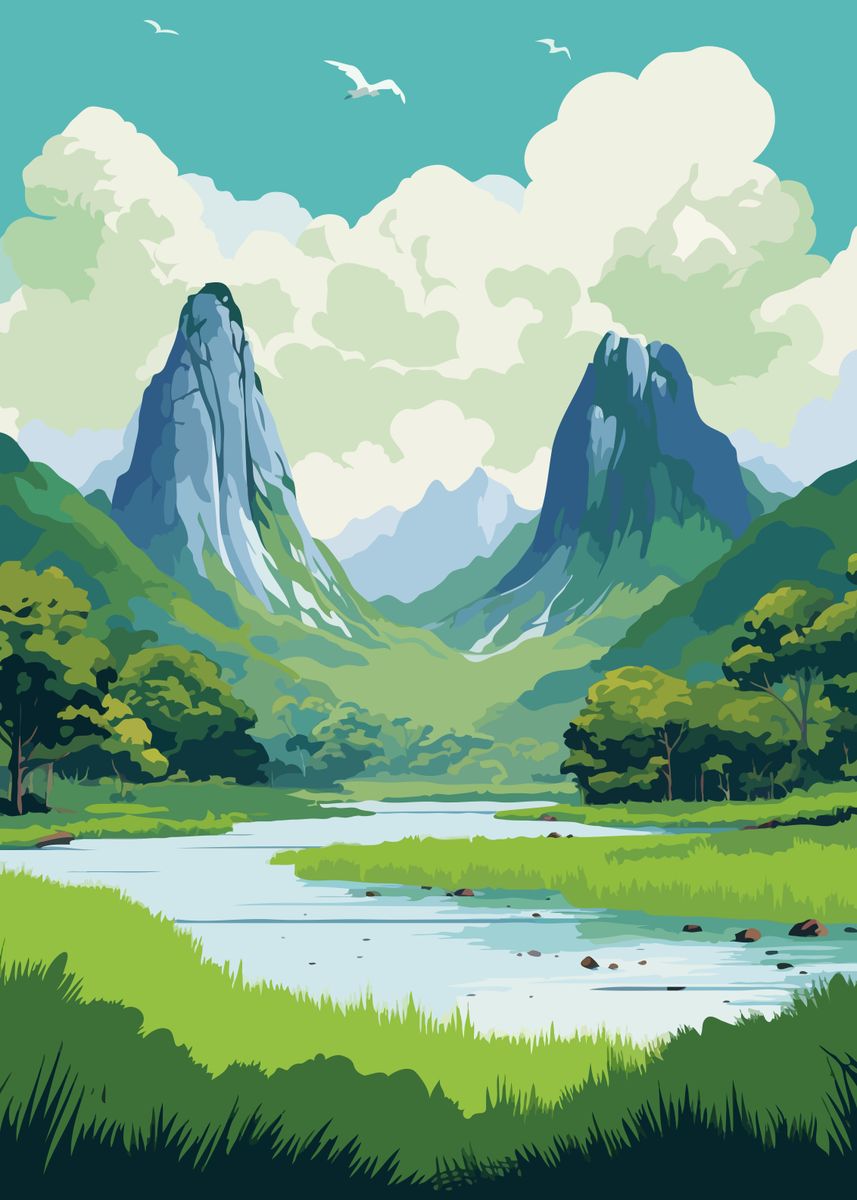 'Mountain Majesty' Poster, picture, metal print, paint by Mark Vincent ...