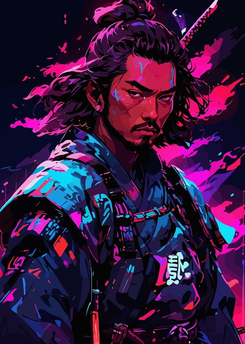 'warrior' Poster, picture, metal print, paint by sam the cat | Displate