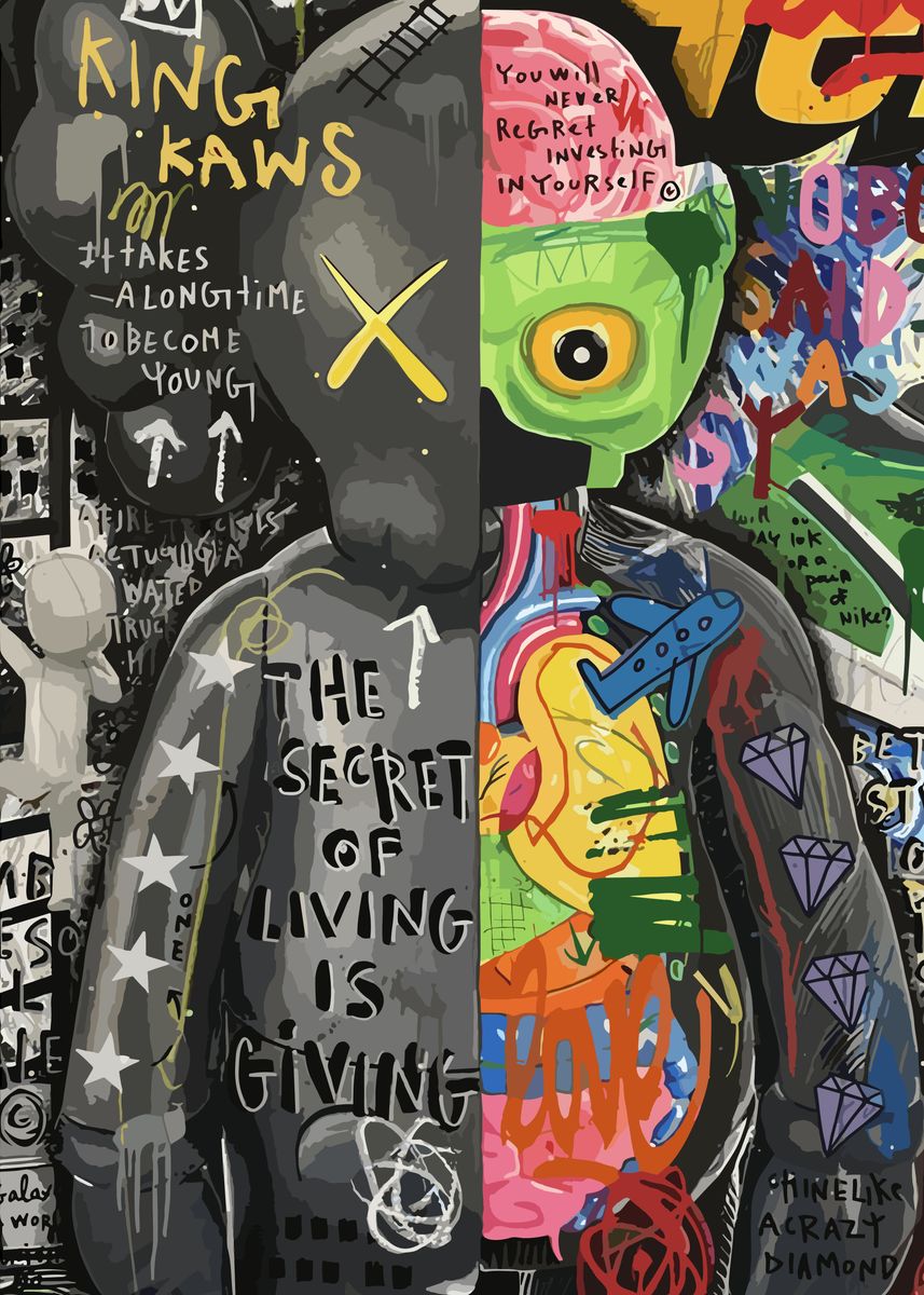 'Kaws graffiti' Poster, picture, metal print, paint by F1 Super Car ...