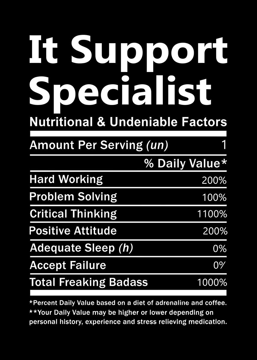 'Funny Tech Support' Poster, picture, metal print, paint by Bee Guts ...