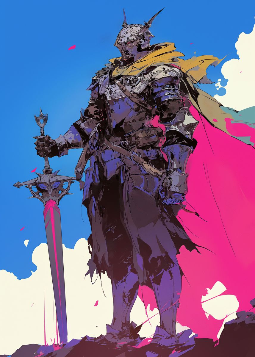 'Knight' Poster, picture, metal print, paint by Tomorrow Artz | Displate