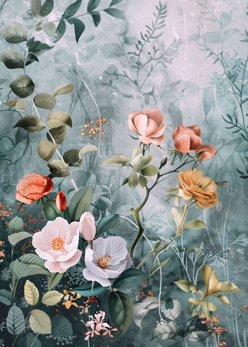 'Wildflowers Flowers' Poster, picture, metal print, paint by NIZAM KHAN ...