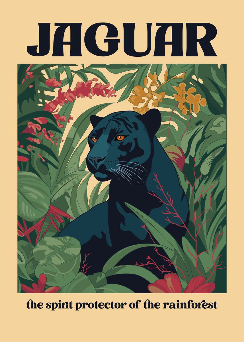 'Jaguar' Poster, picture, metal print, paint by Graphix313 | Displate