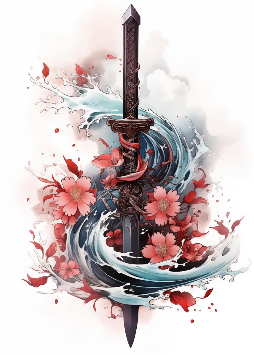 'Samurai Katana Sword' Poster, picture, metal print, paint by ELYussArt ...
