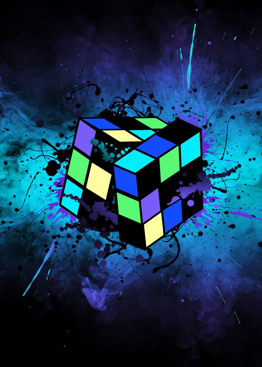 'Rubiks Cube' Poster, picture, metal print, paint by Fidy Art | Displate