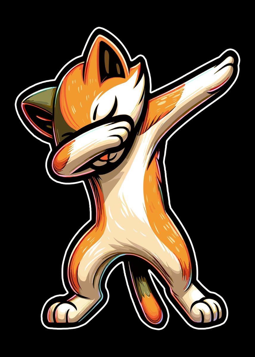 'Dabbing Cat' Poster, picture, metal print, paint by royalsigns | Displate