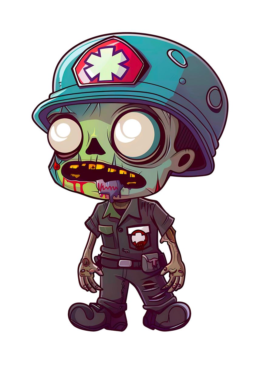 'Paramedic Zombie' Poster, picture, metal print, paint by Henning ...