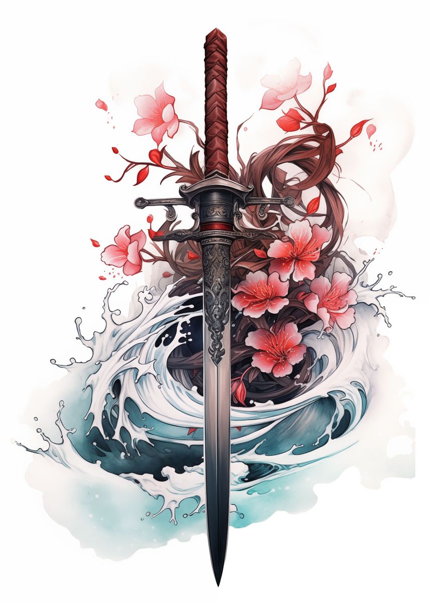 'Samurai Katana Sword' Poster, picture, metal print, paint by ELYussArt ...