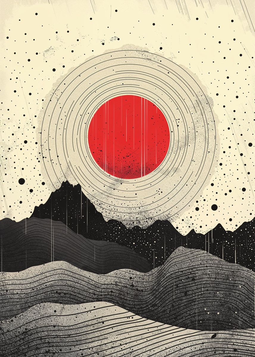 'Solar Ripple' Poster, picture, metal print, paint by Katsu | Displate