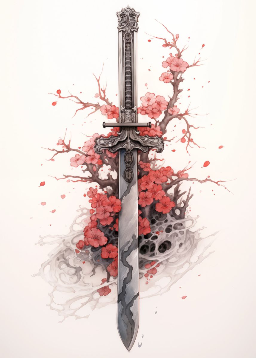 'Samurai Katana Sword' Poster, picture, metal print, paint by ELYussArt ...