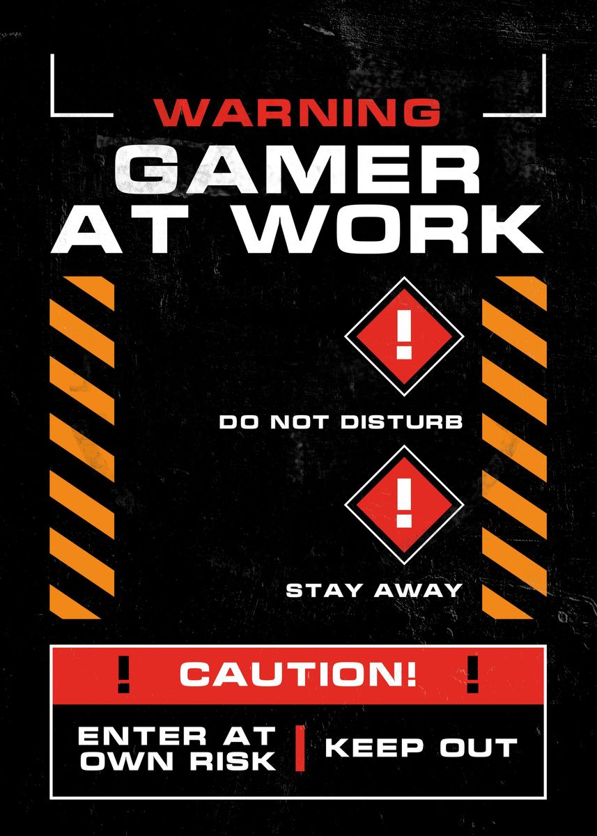 'Warning Gamer' Poster, picture, metal print, paint by Fidy Art | Displate