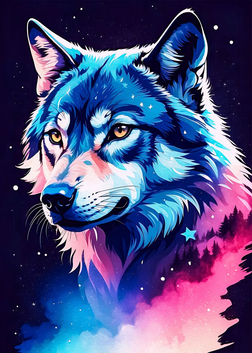 'Wolf Head Illustration' Poster, picture, metal print, paint by NuMaNi ...
