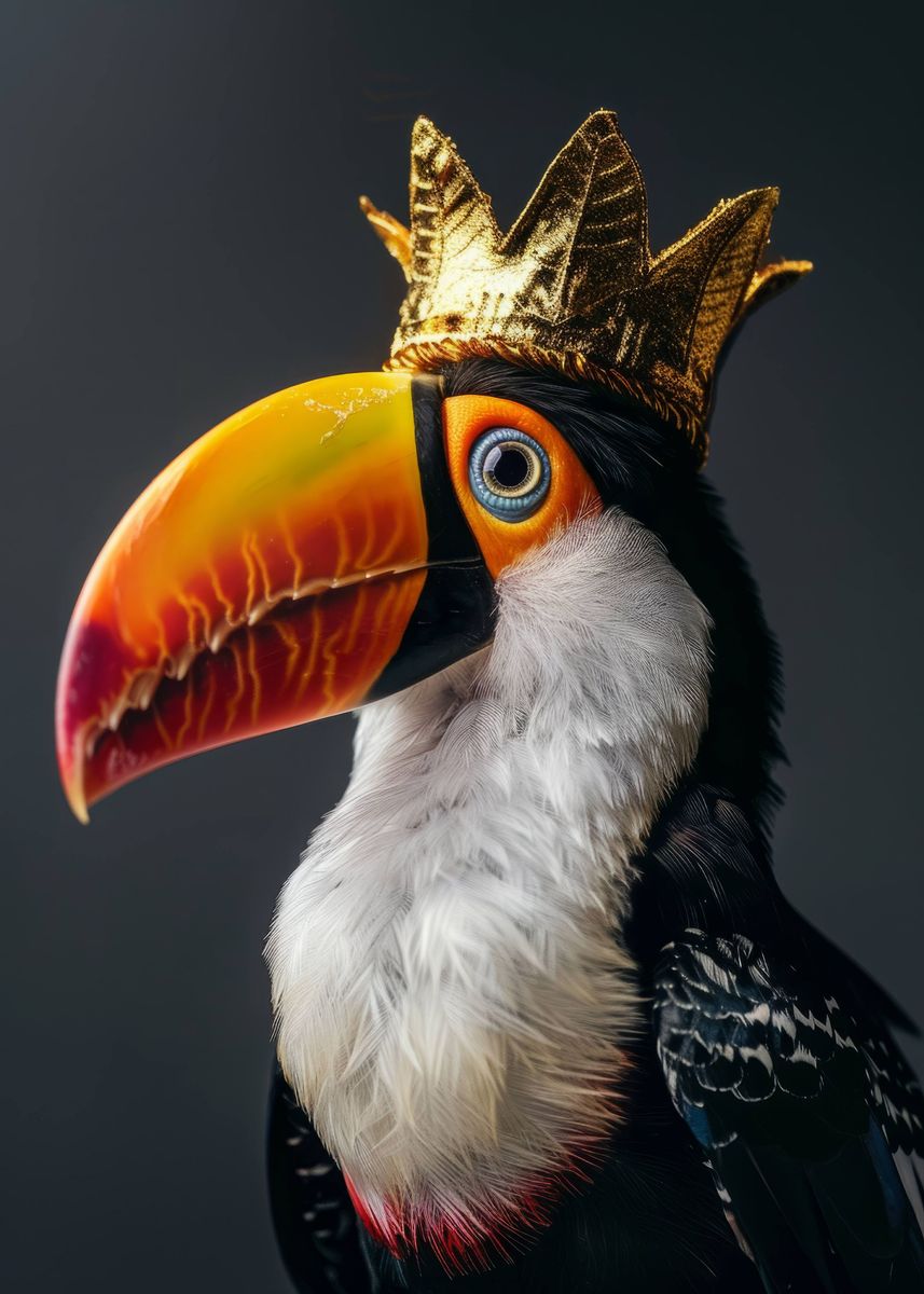 'Toucan Bird Cute King' Poster, picture, metal print, paint by Morgan ...