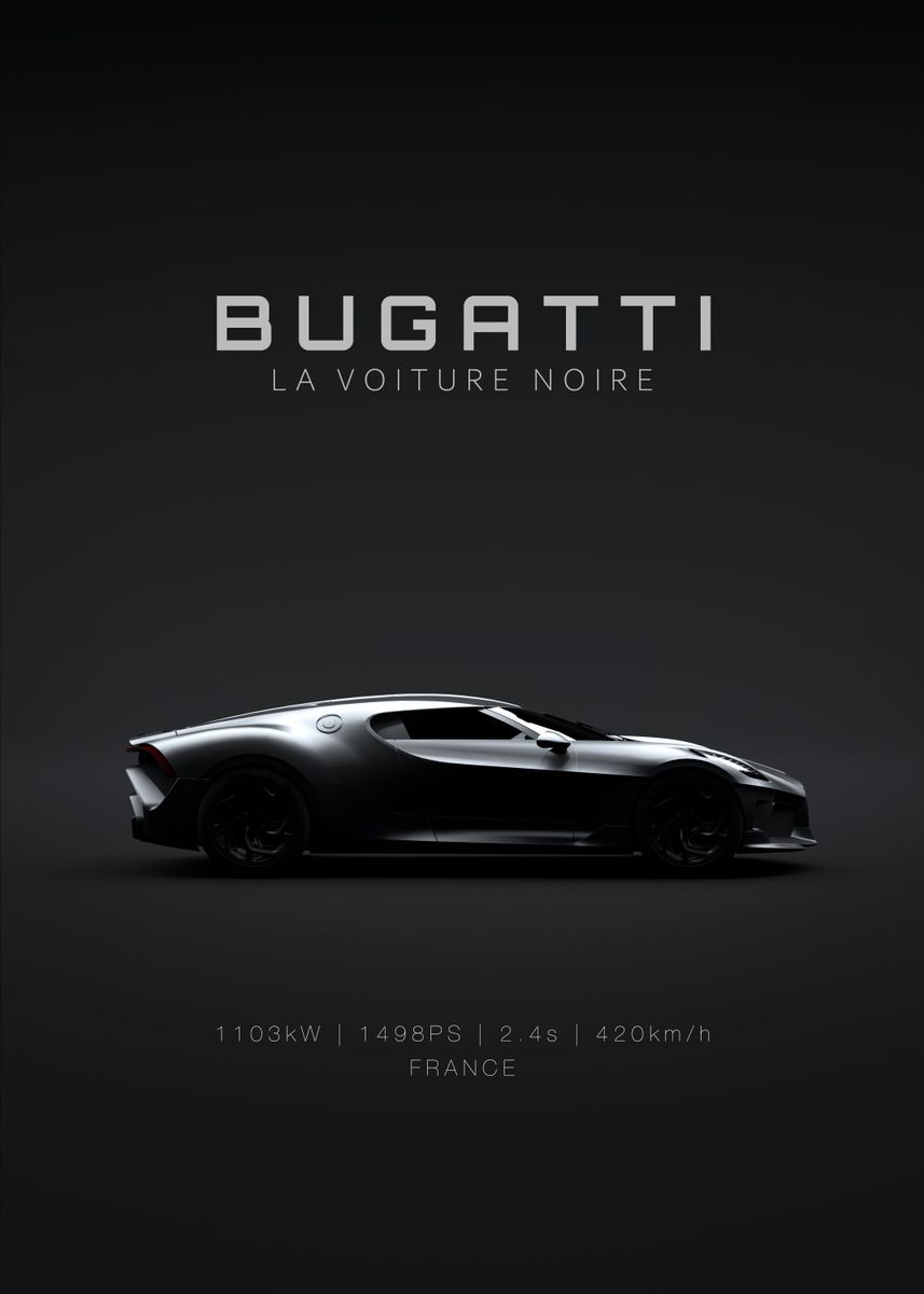 'Bugatti La Voiture Noire' Poster, picture, metal print, paint by 21 ...