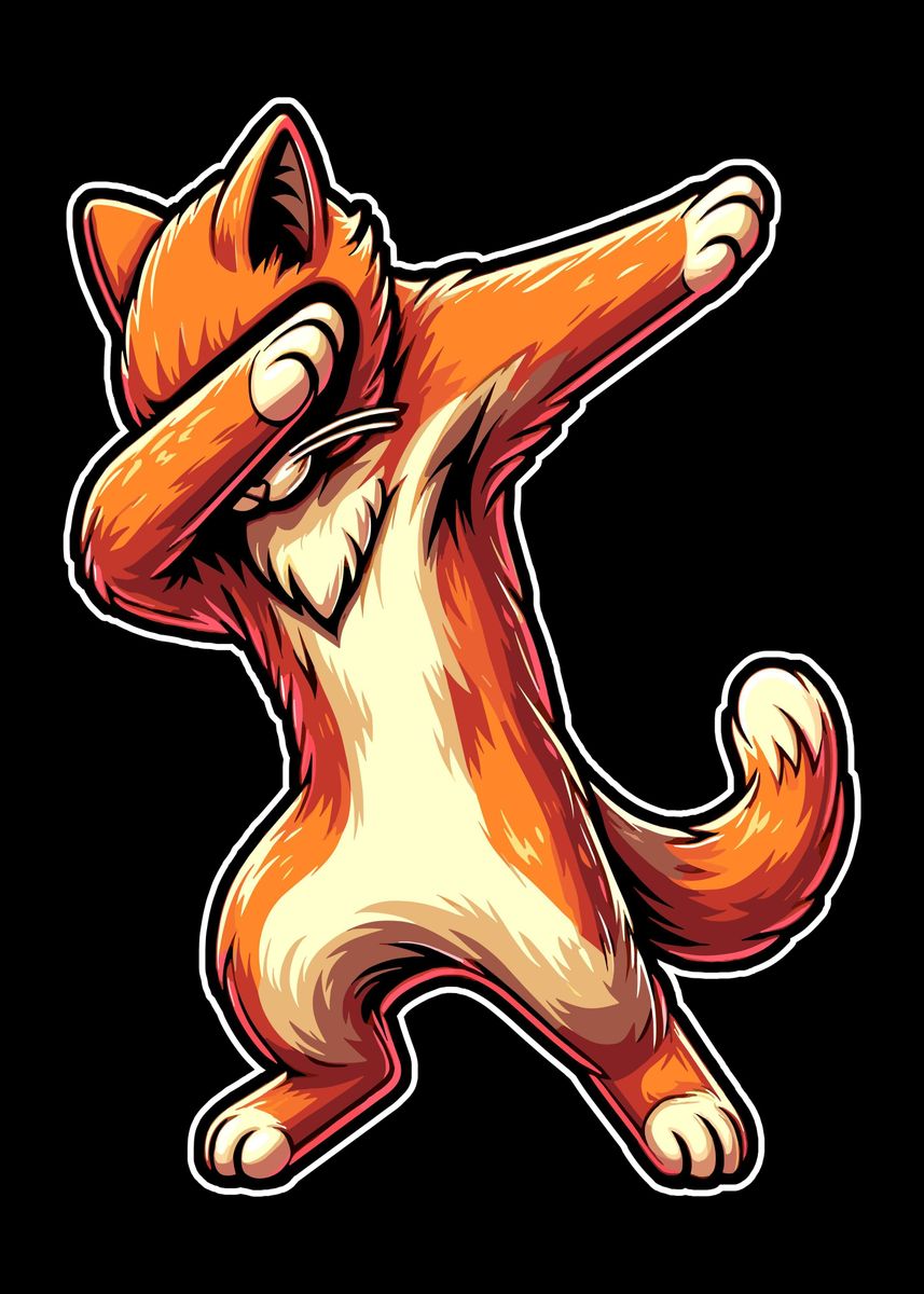 'Dabbing Cat' Poster, picture, metal print, paint by royalsigns | Displate