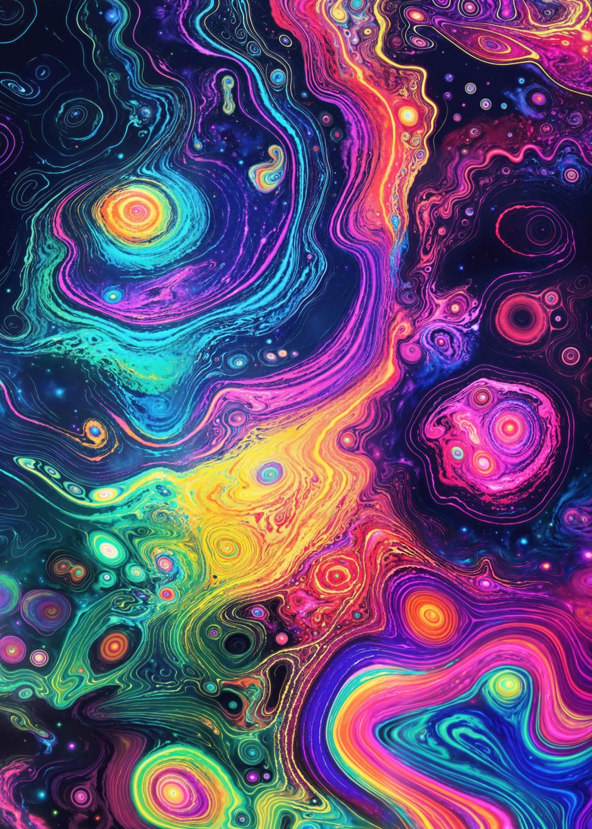 'Acid Wall 2' Poster, picture, metal print, paint by wumples | Displate