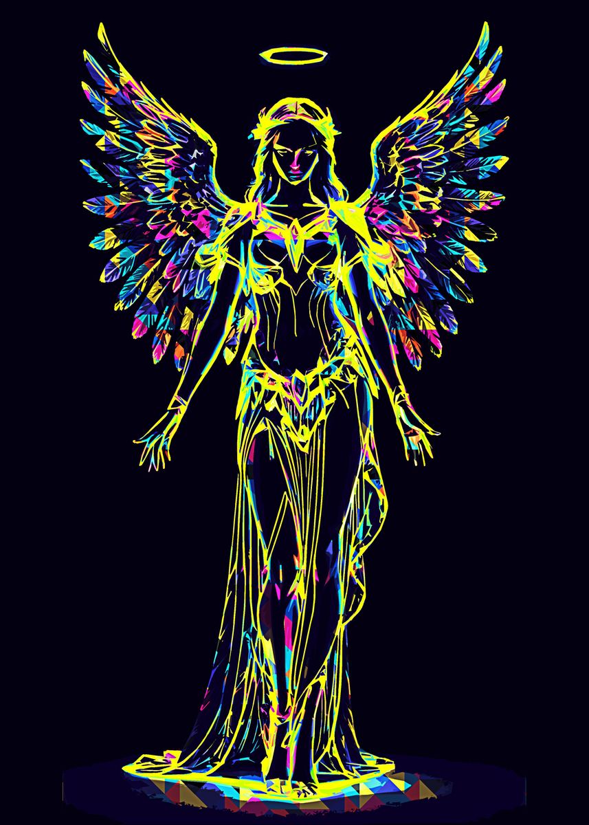 'Winged Angel pop art ' Poster, picture, metal print, paint by Fachrul ...