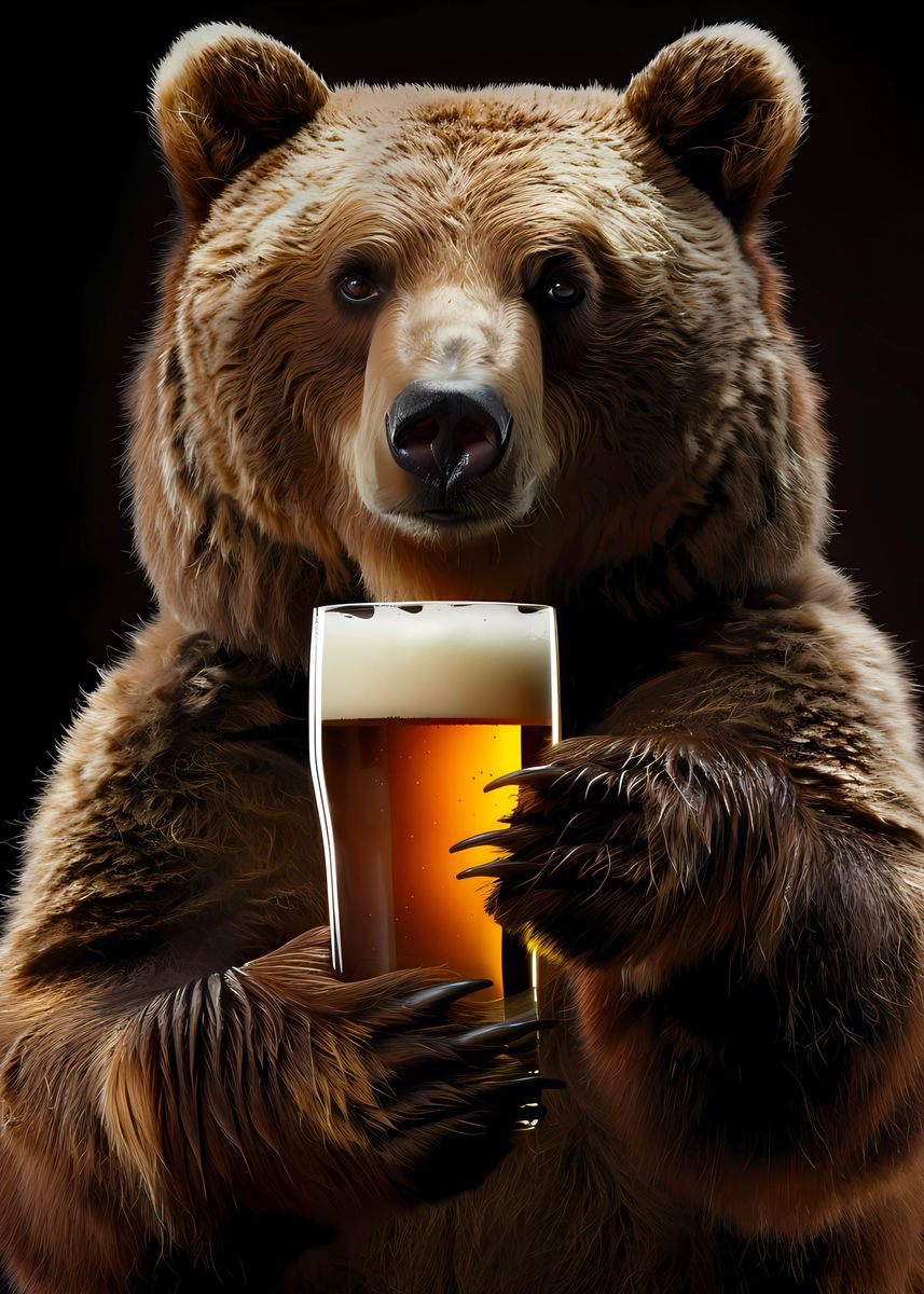 'Bear Beer' Poster, picture, metal print, paint by Henning Seiffert ...