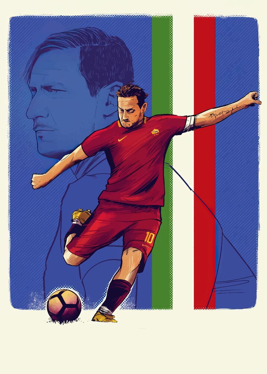 'Franscisco Totti' Poster, picture, metal print, paint by Bernard Duke ...