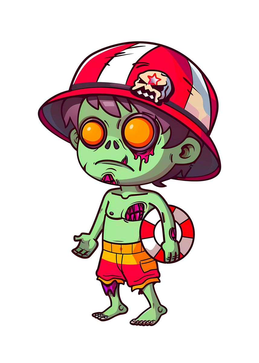 'Lifeguard Zombie' Poster, picture, metal print, paint by Henning ...