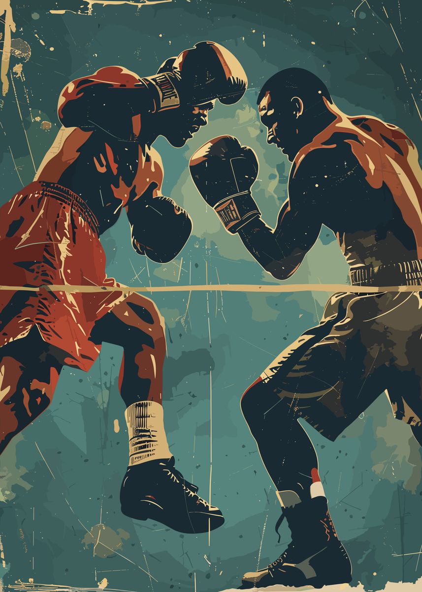 'First Round KO Boxe Sport' Poster, picture, metal print, paint by Maël ...